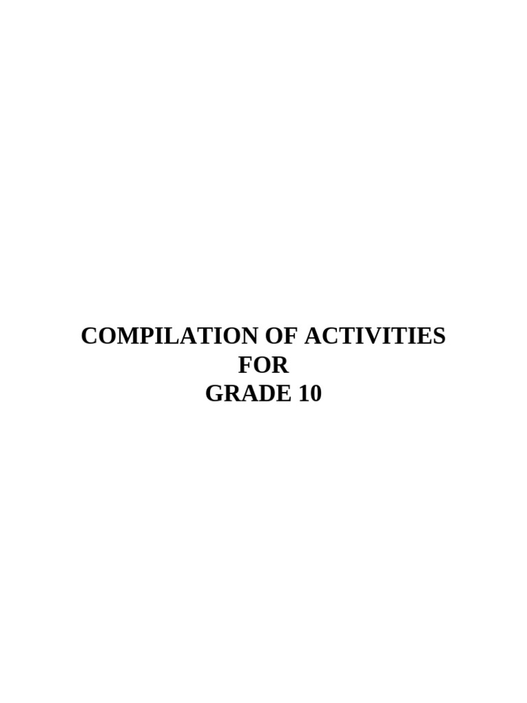 Compilation of Activities | PDF