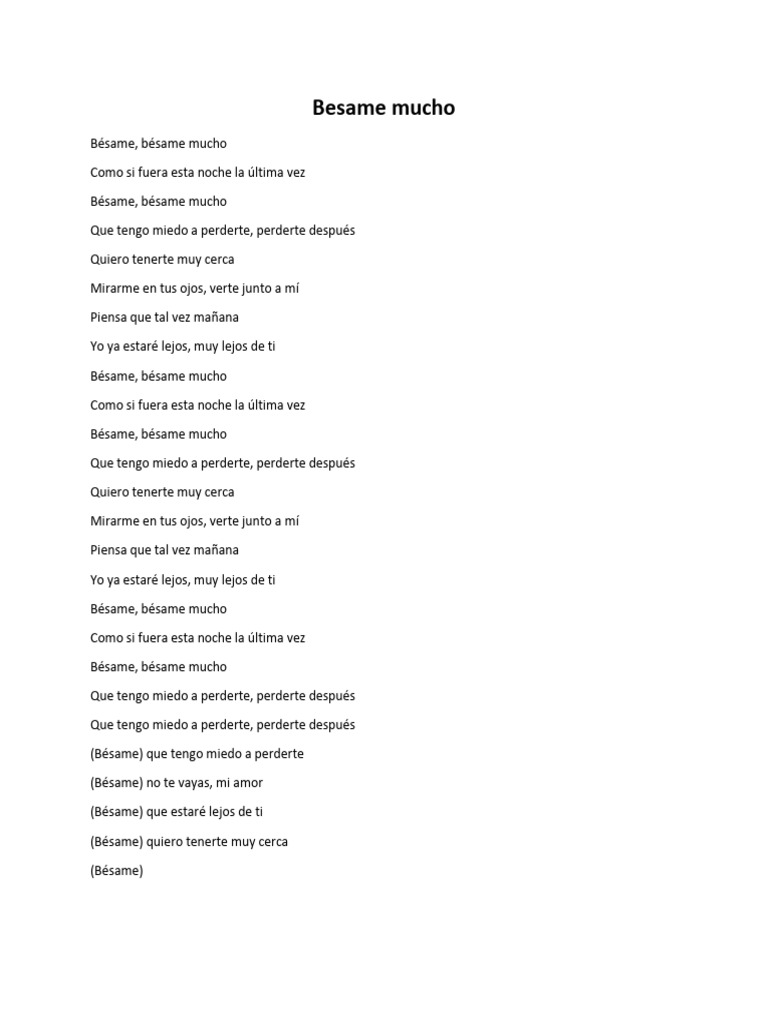 Besame Mucho | PDF