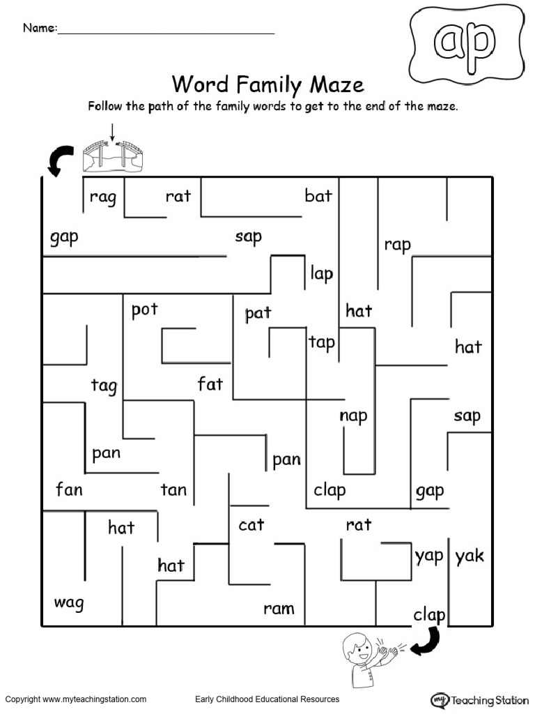 Word Family Maze-1 | PDF