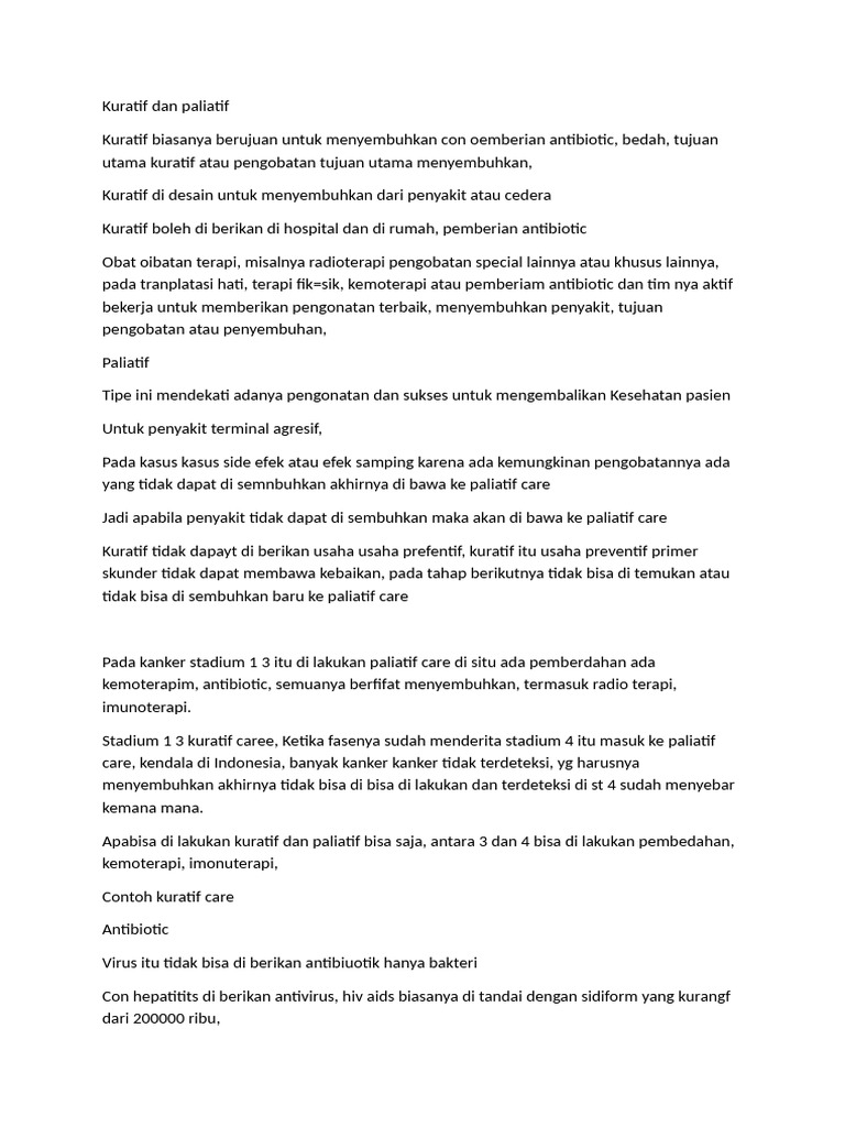 Kuratif Dan Paliatif | PDF