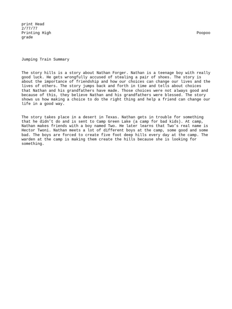 Jumping Train Summary | PDF