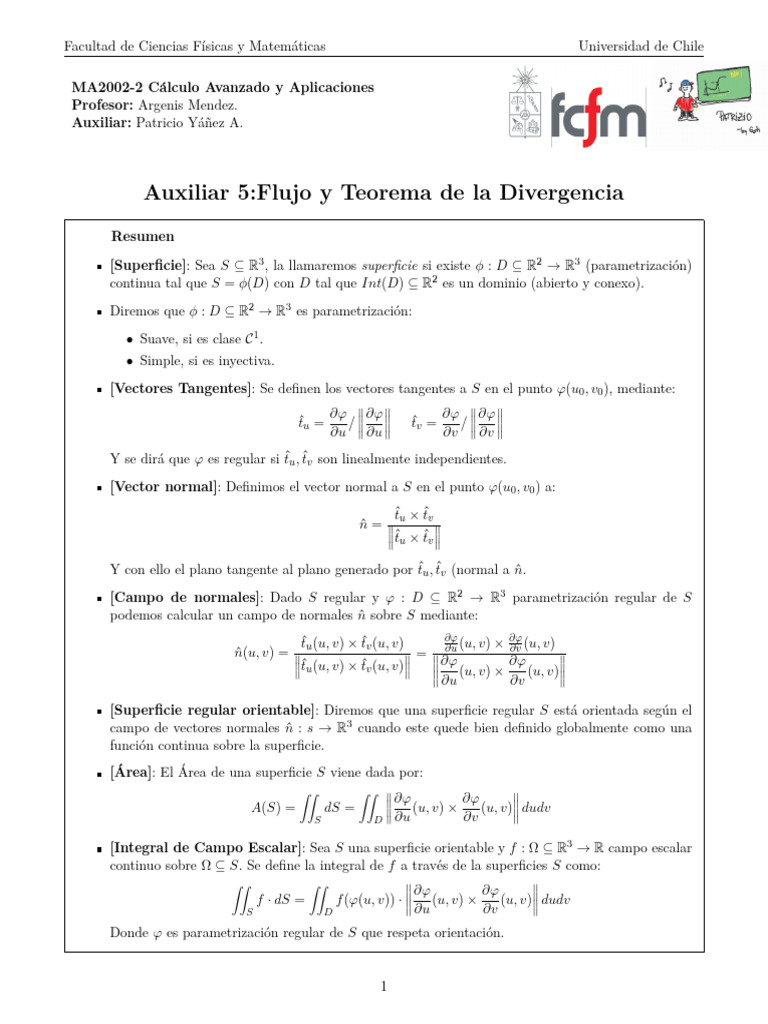 Teorema de la Divergencia y Flujo | PDF | Flujo | Integral
