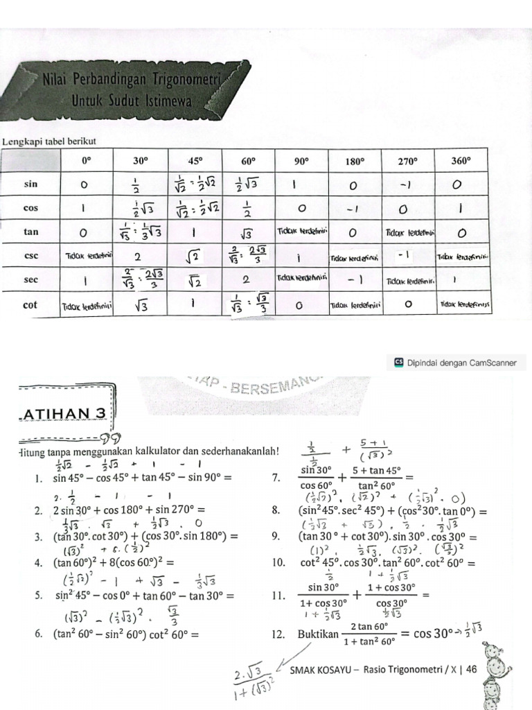 Matematika Lat 3 Trigonometri | PDF
