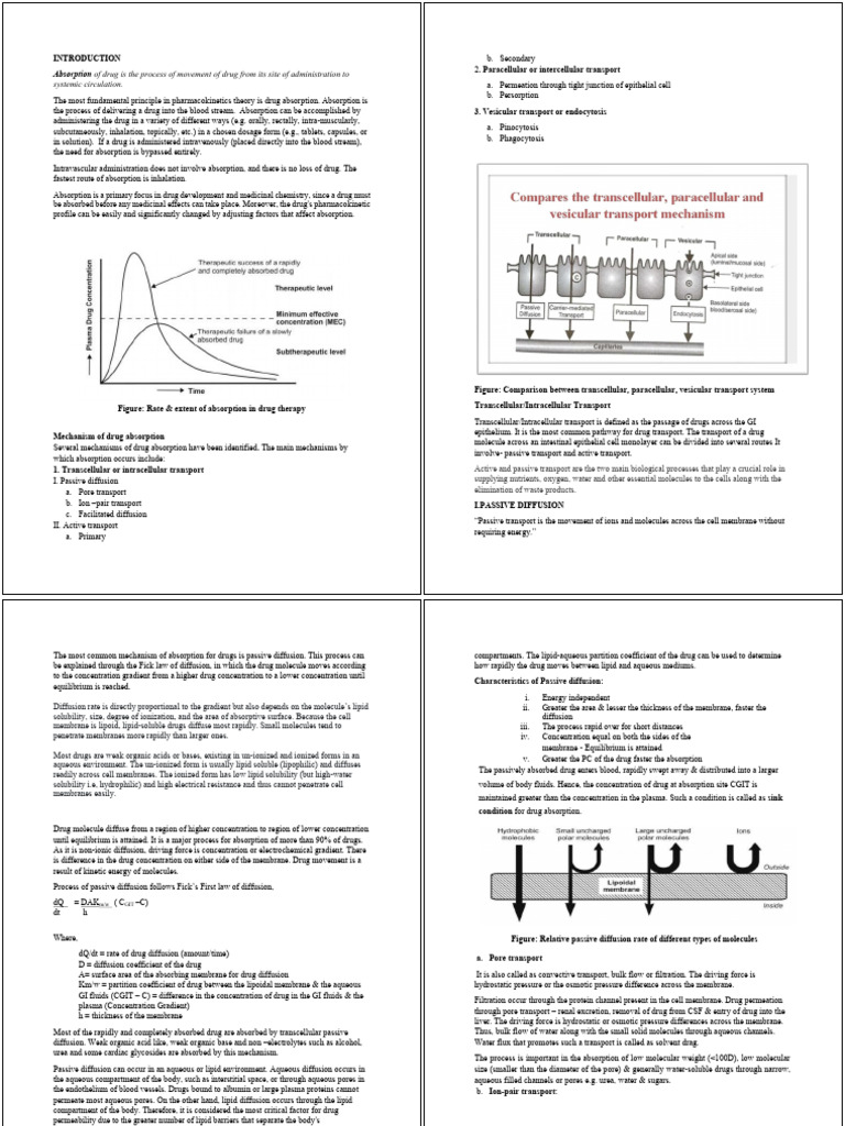 Biopharm unit 1 & 2 complete | PDF | Diffusion | Cell Membrane