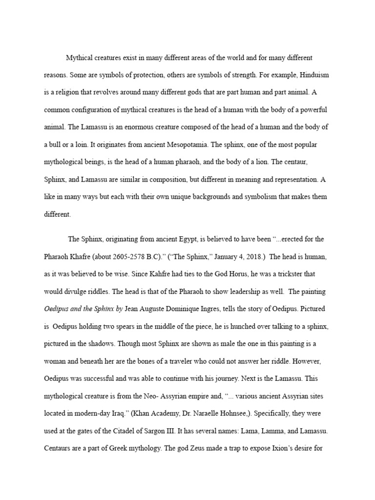Mythical Creatures | PDF | Sphinx