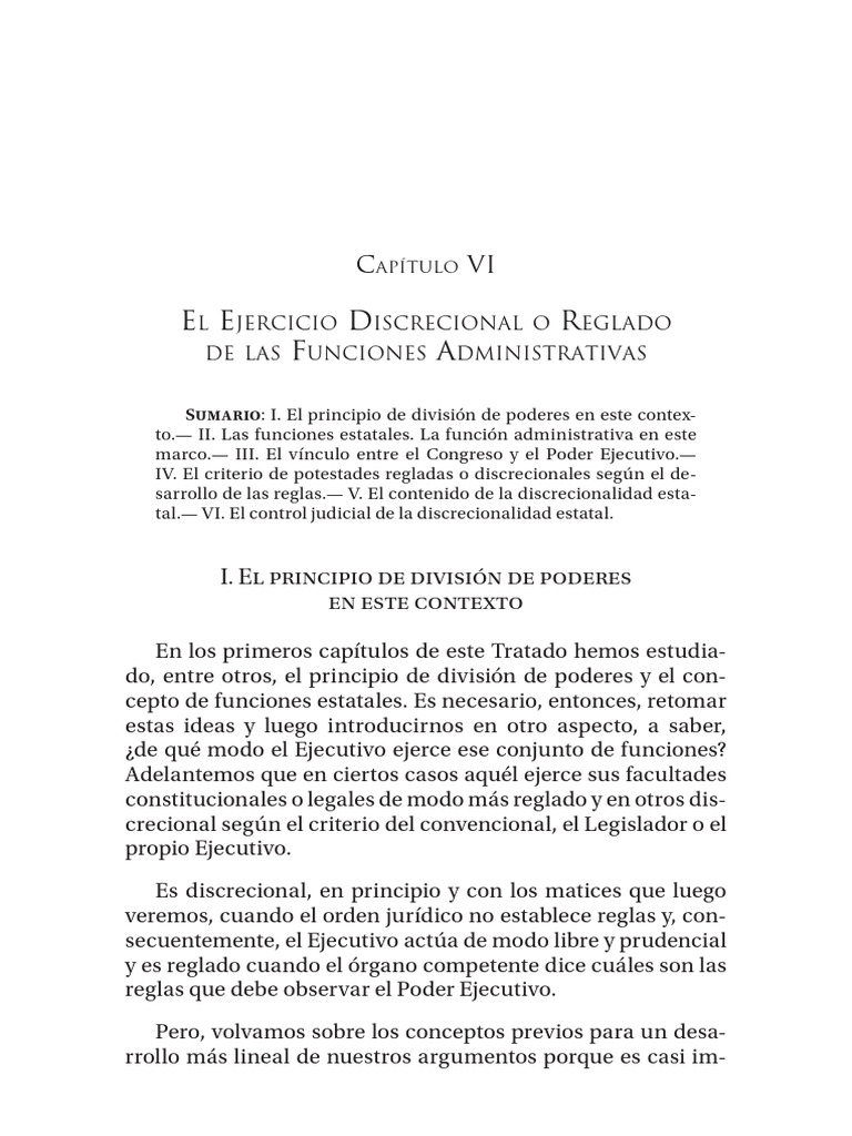 El ejercicio discrecional o reglado de las funciones administrativas ...