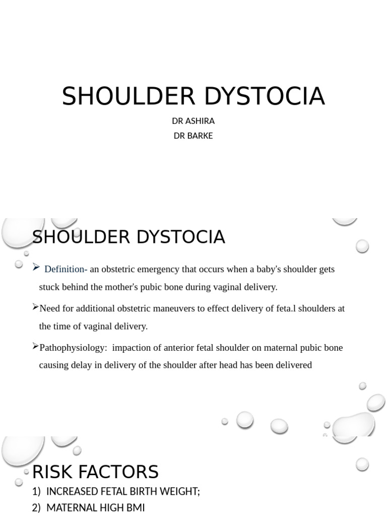 Understanding Shoulder Dystocia Risks and Maneuvers | PDF | Pelvis ...
