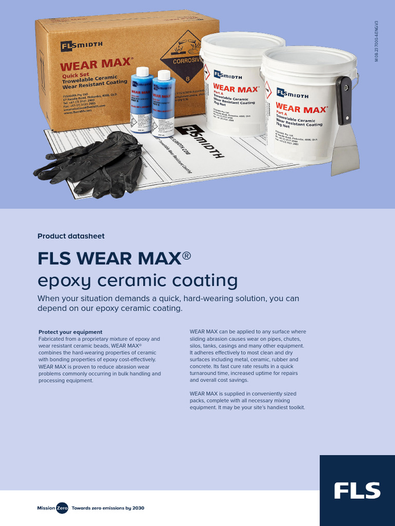 WEAR MAX - Epoxy Ceramic Coating - Datasheet - ENG | PDF | Epoxy | Ceramics
