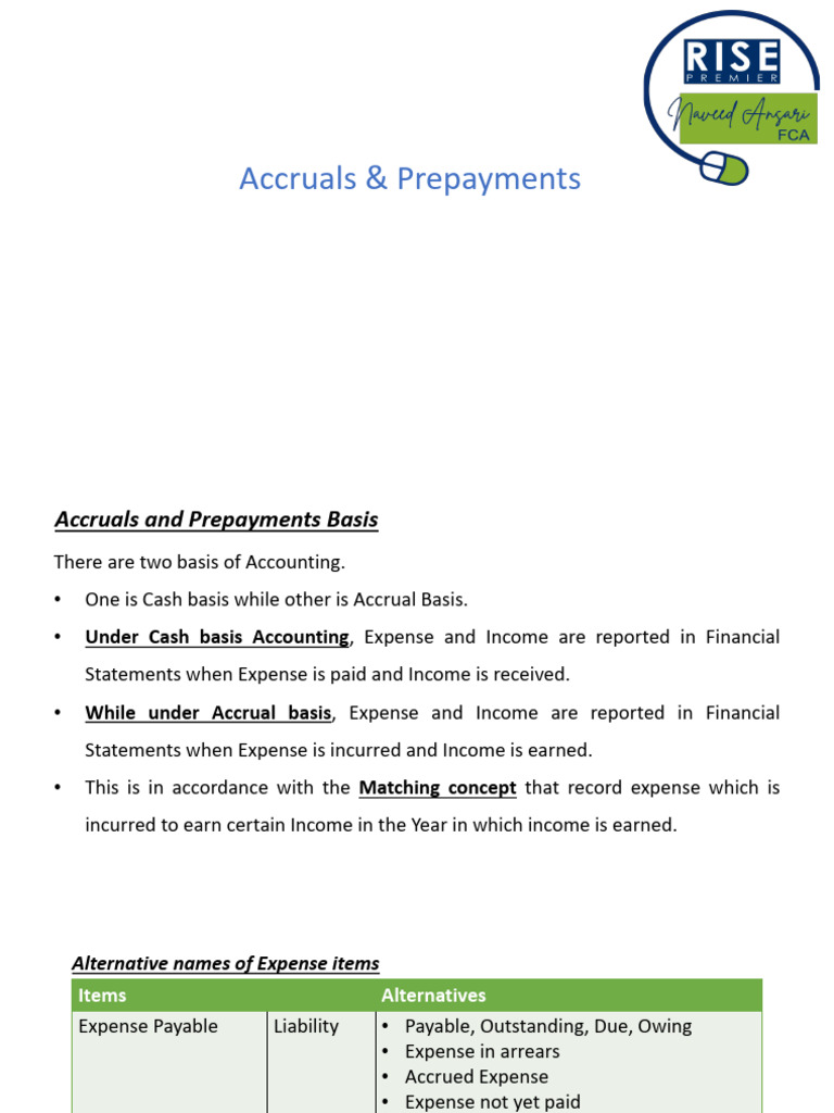 04. Accruals & Prepayments (Unsolved) | PDF | Expense | Accrual