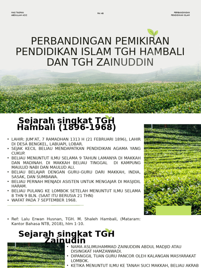 Perbandingan Tgh. Hambali Dan Zainuddin | PDF