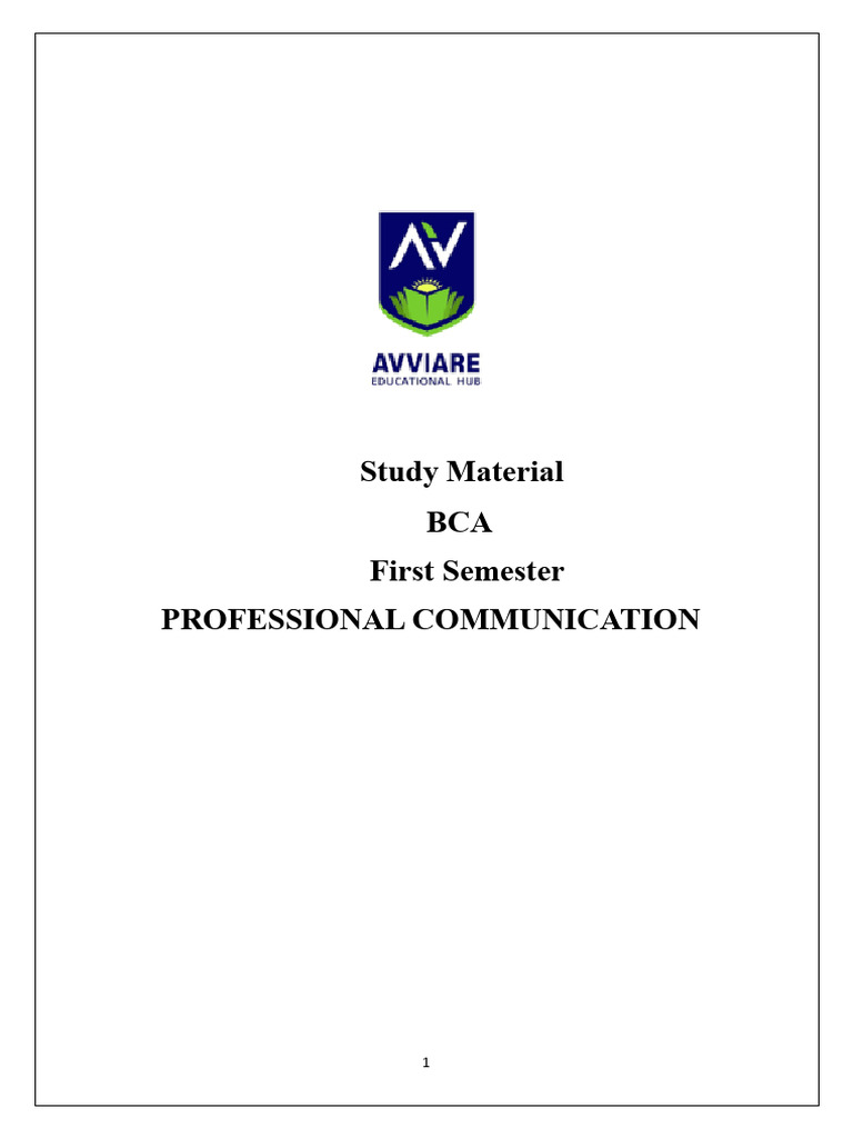 Professional Communication NOTES (Final Draft) | PDF | Verb | Adjective