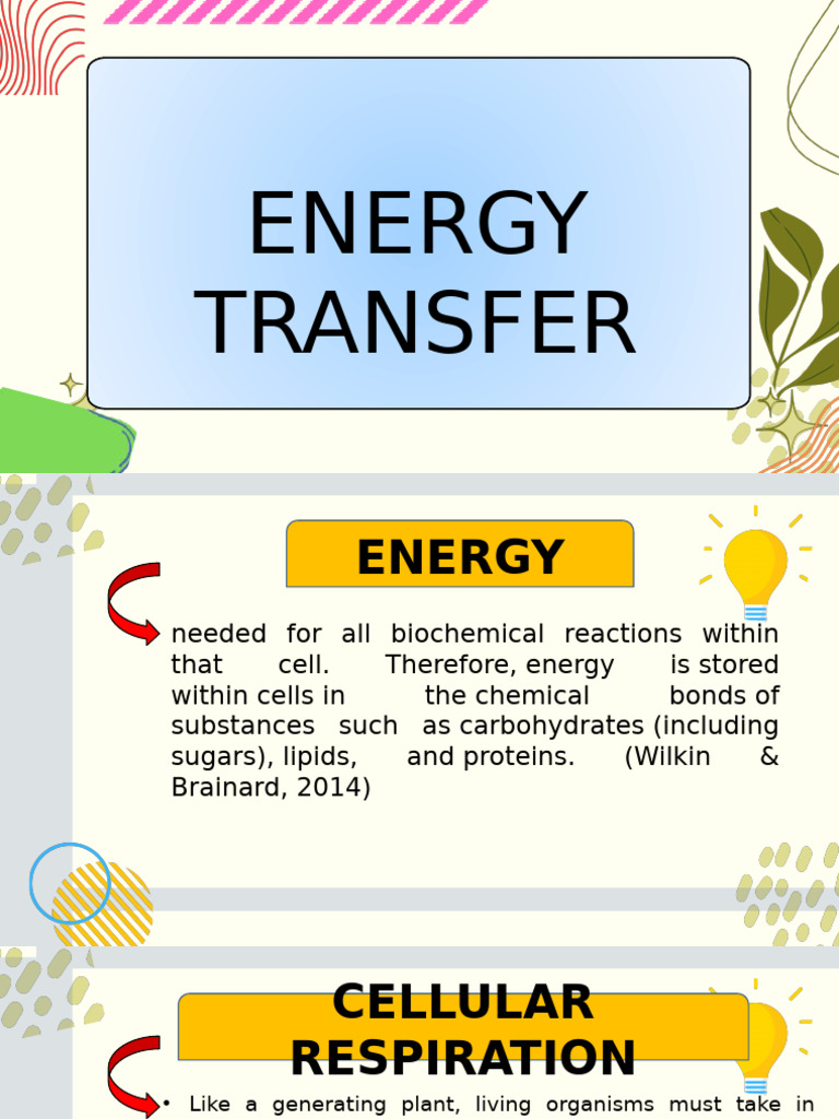 Energy Transfer in Cellular Respiration | PDF | Cellular Respiration ...