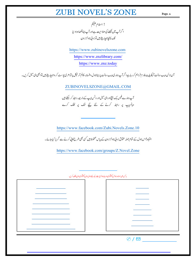 Aqeedat E Mohabbat Novel by Naila Jutt Epi 1 & 75 - ZNZ | PDF