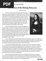 Reading Comprehension Activity The Mona Lisa | PDF | Paintings
