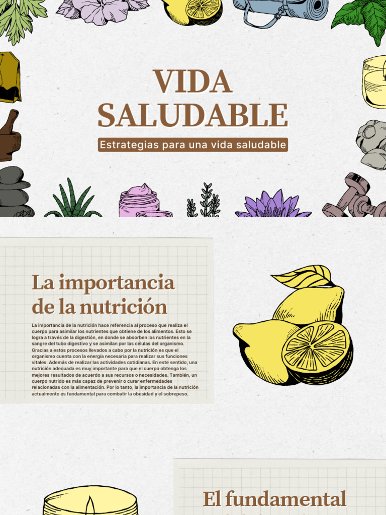 Presentación Estrategias Vida Saludable Ilustrado Beige - 20241120 ...