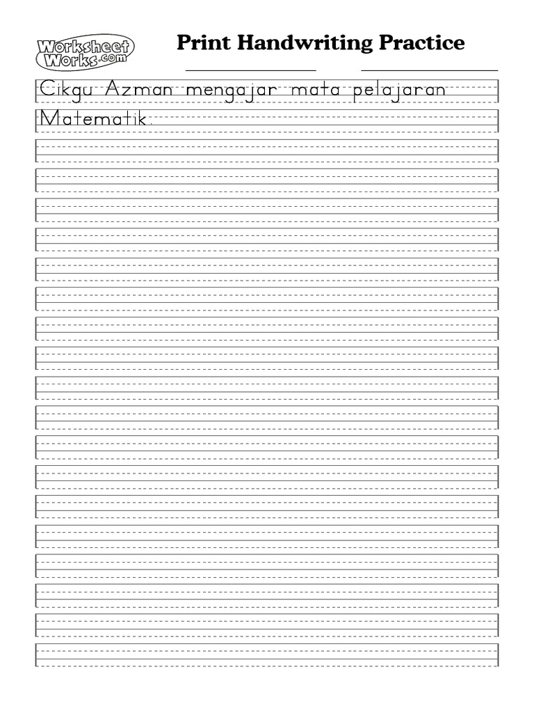 WorksheetWorks Print Handwriting Practice 2 | PDF