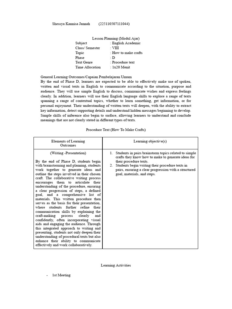 Micro Teaching Shessya PDF | PDF | Learning | Procedural Knowledge