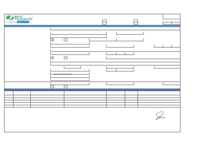 Form Pendaftaran BPJS | PDF