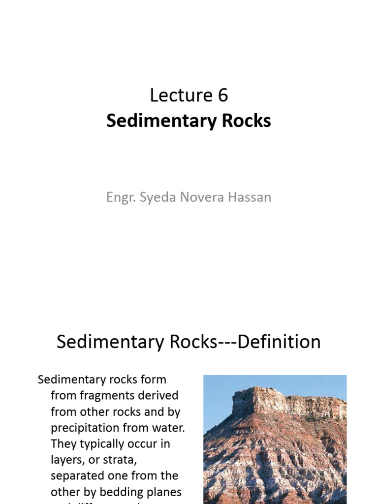 8 Lecture 6 Sedimentary Rocks PDF | PDF | Clastic Rock | Sedimentary Rock