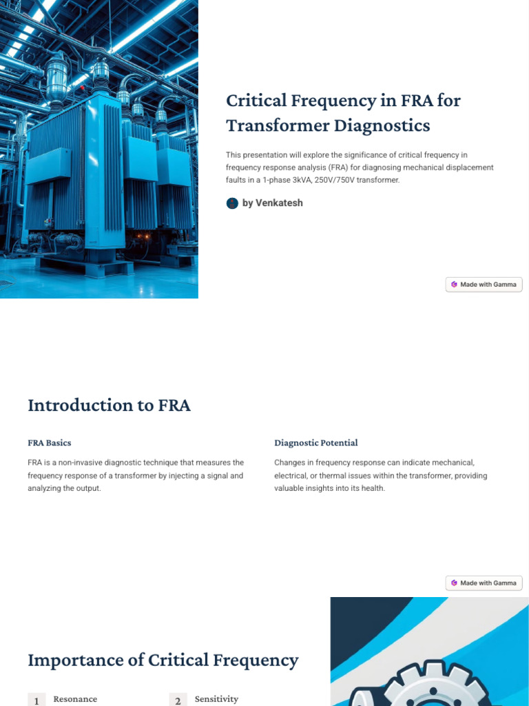 Critical Frequency in FRA For Transformer Diagnostics | PDF | Transformer | Resonance