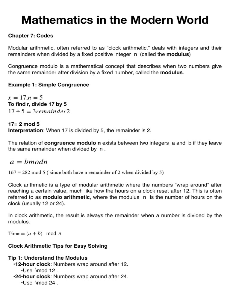 Mathematics in The Modern World | PDF | Vertex (Graph Theory ...