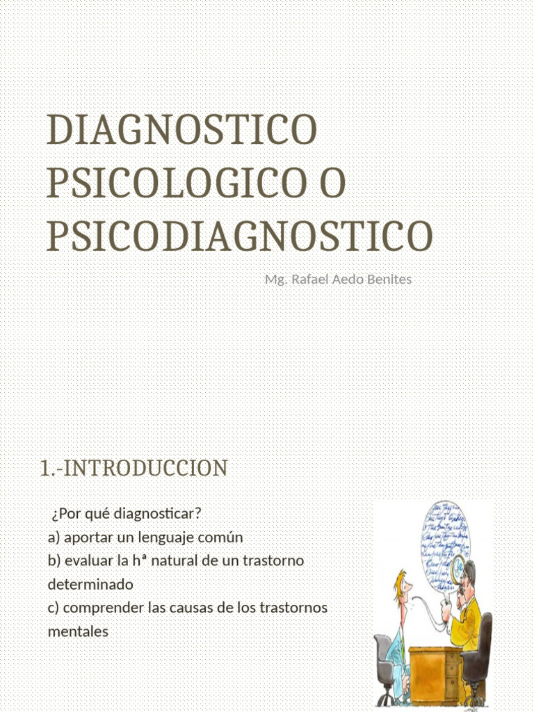Definiciones Del Diagnostico Psicologico | PDF