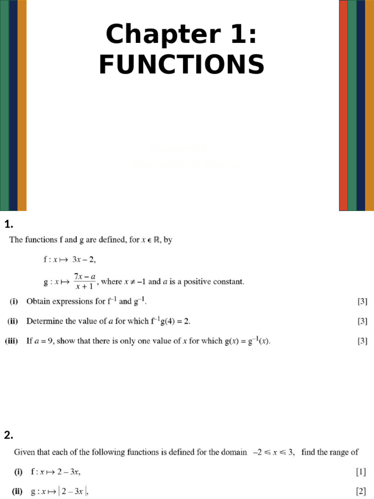 Revision on Chapter 1 (Functions) | PDF