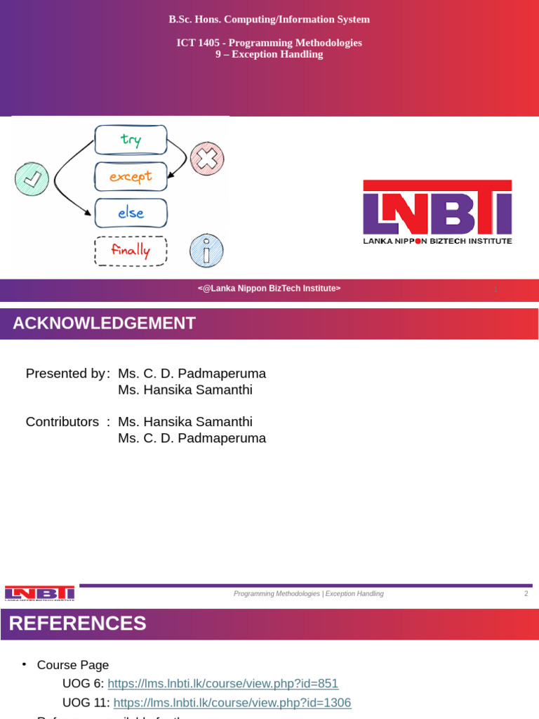 9 - Exception Handling | PDF