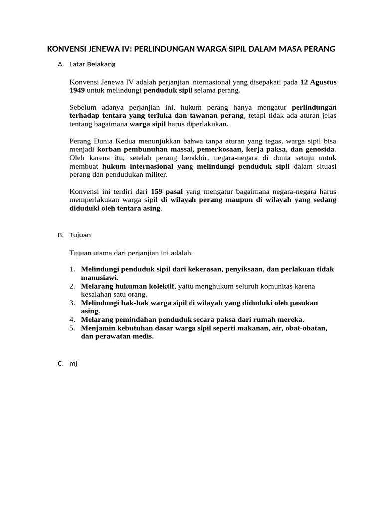 Latar Belakangkonvensi Jenewa I1 | PDF