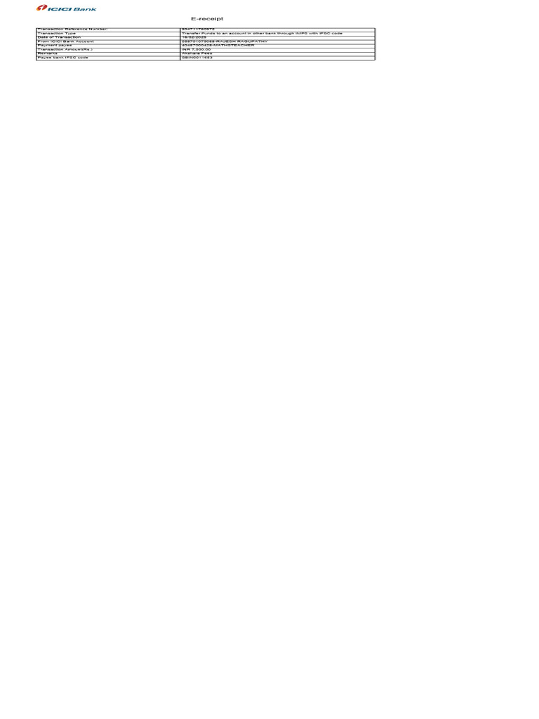 IMPS Fund Transfer E-Receipt | PDF