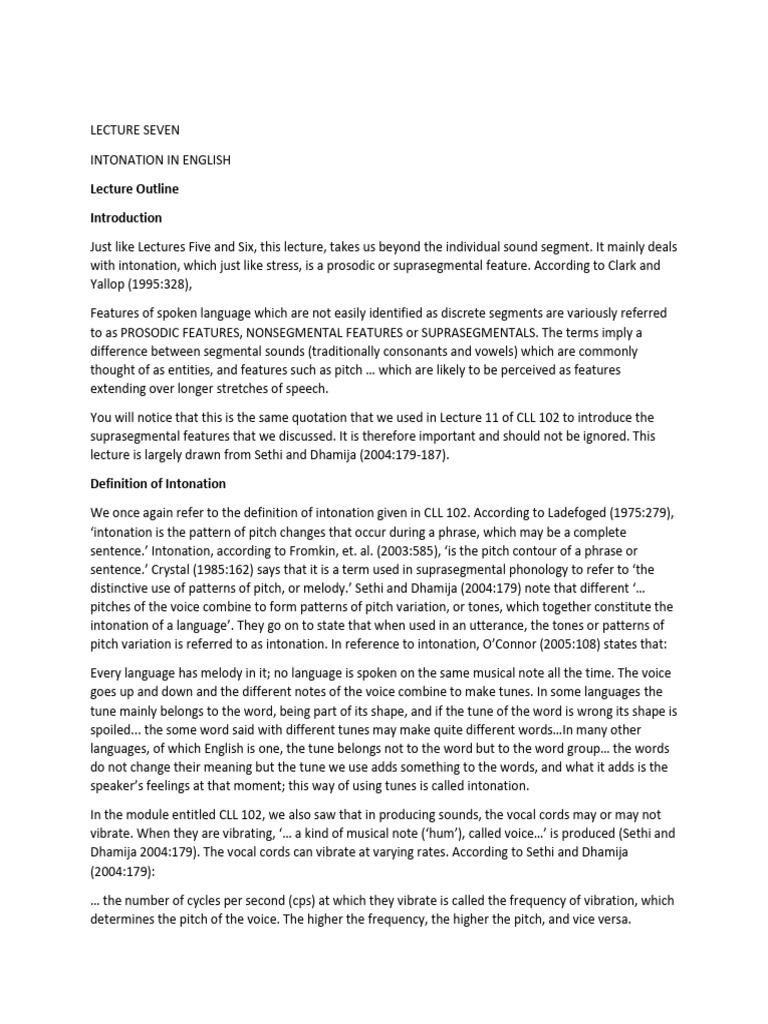 Intonation in English | PDF | Tone (Linguistics) | Linguistics