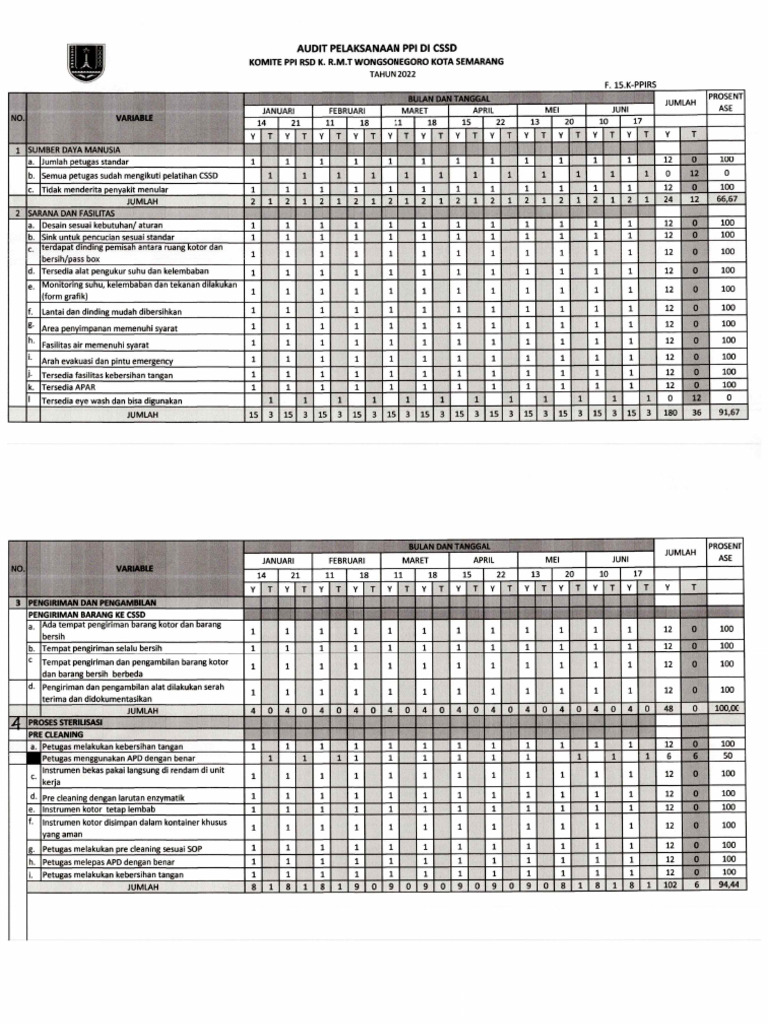 Audit Pelaksanaan PPI Di CSSD | PDF