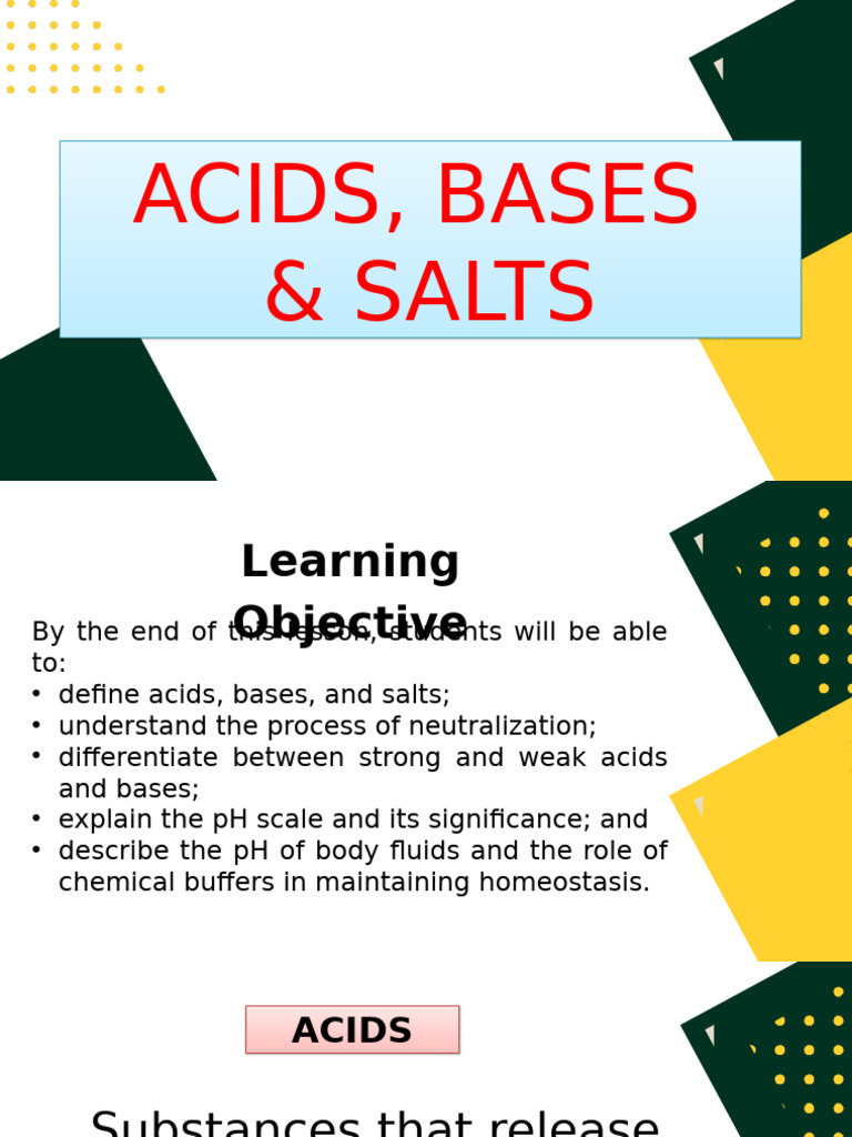 Understanding Acids, Bases, and Salts | PDF | Acid | Ph