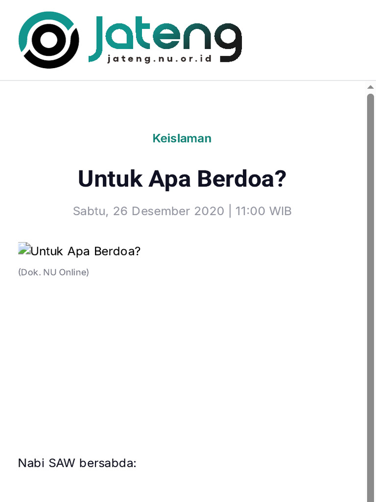 Untuk Apa Berdoa | PDF