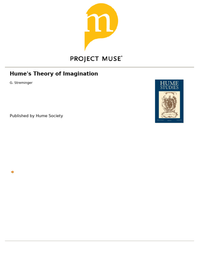 Humet Thorie of Ima | PDF | David Hume | Rationality