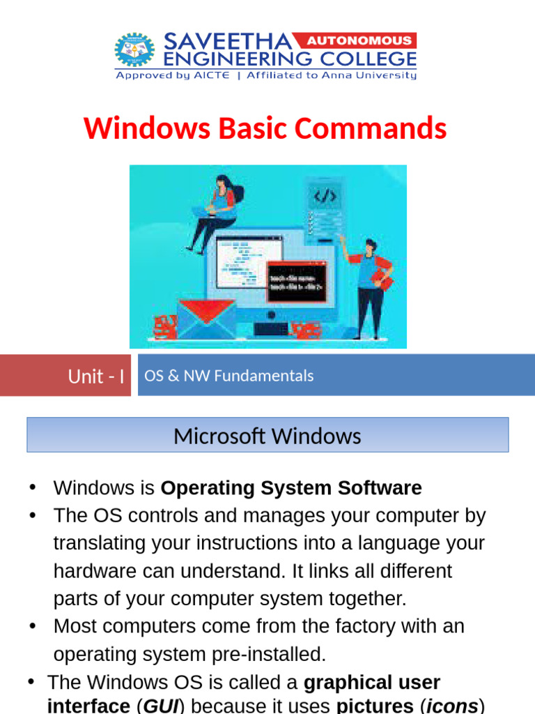 EH 103 Windows Basic Commands | PDF | Window (Computing) | Computer File