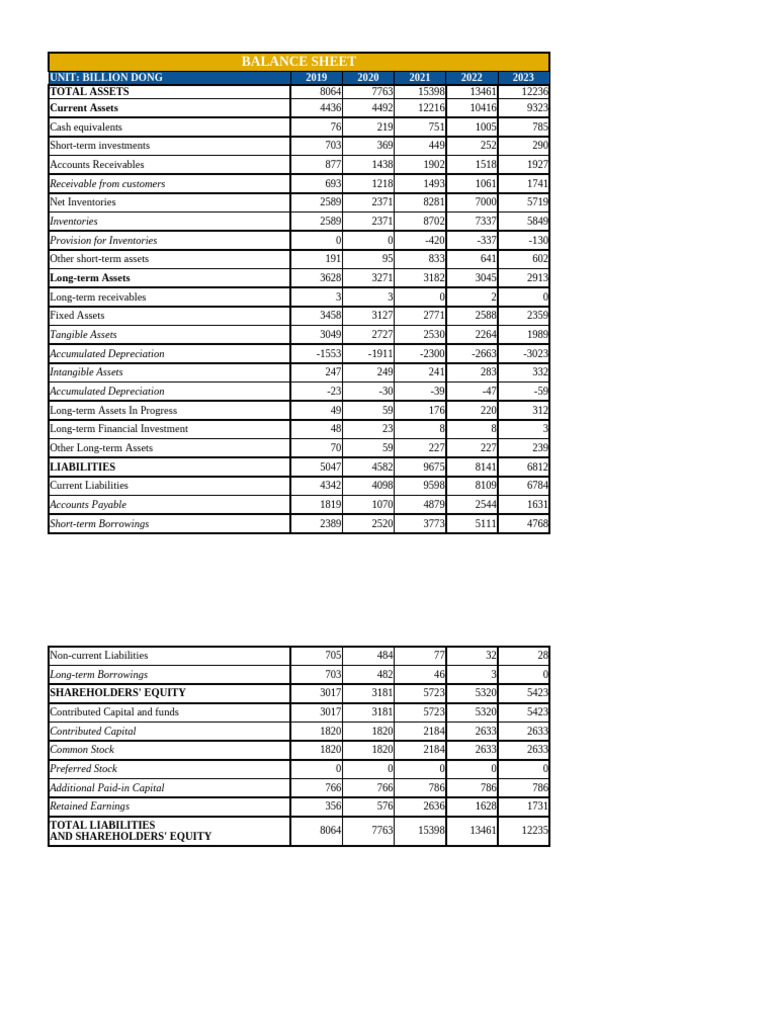 Nam Kim Group Balance Sheet Overview | PDF | Corporations | Balance Sheet