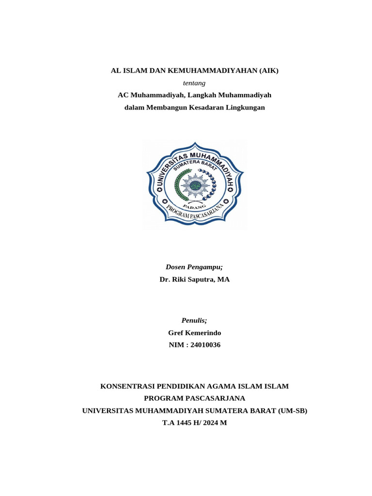 AC Muhammadiyah: Inovasi Hemat Energi | PDF