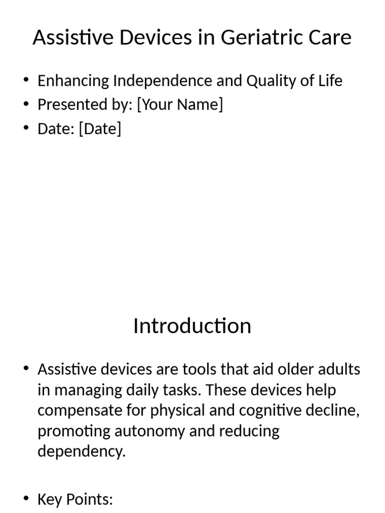 Detailed Assistive Devices Geriatric Care | PDF | Caregiver | Hearing Aid