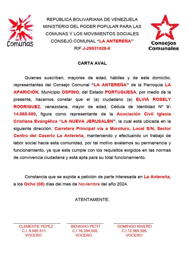 Formatos de Carta Aval | PDF