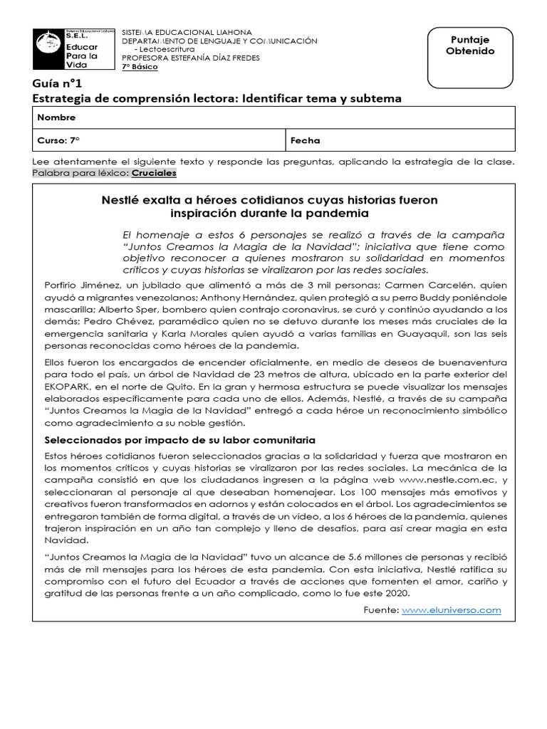Héroes de la Pandemia: Reconocimiento Nestlé | PDF