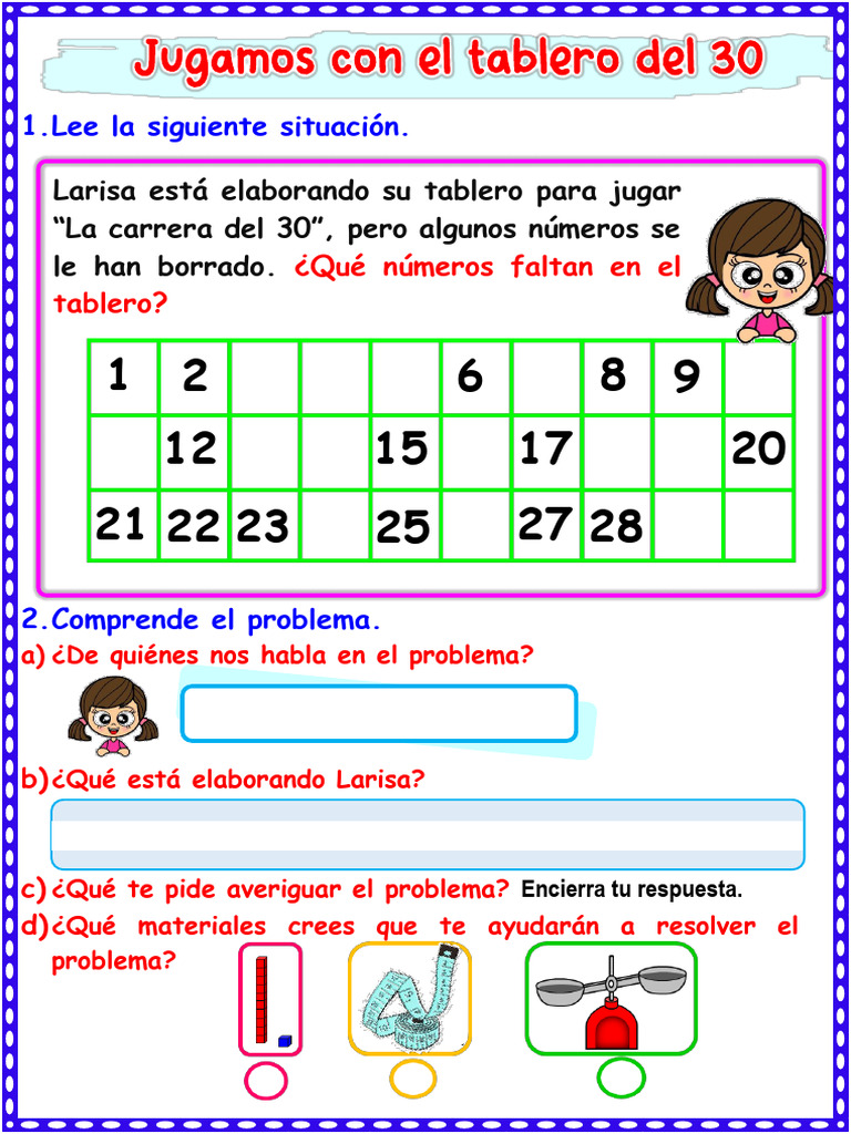 Actividades con el Tablero del 30 | PDF