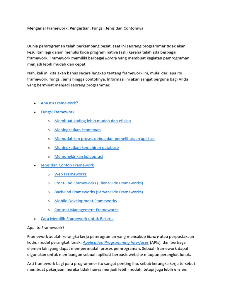XI RPL - Mengenal Framework | PDF