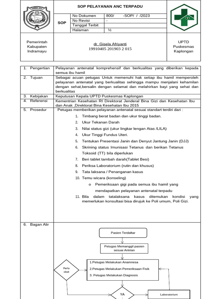 Sop Pelayanan Anc PMB | PDF