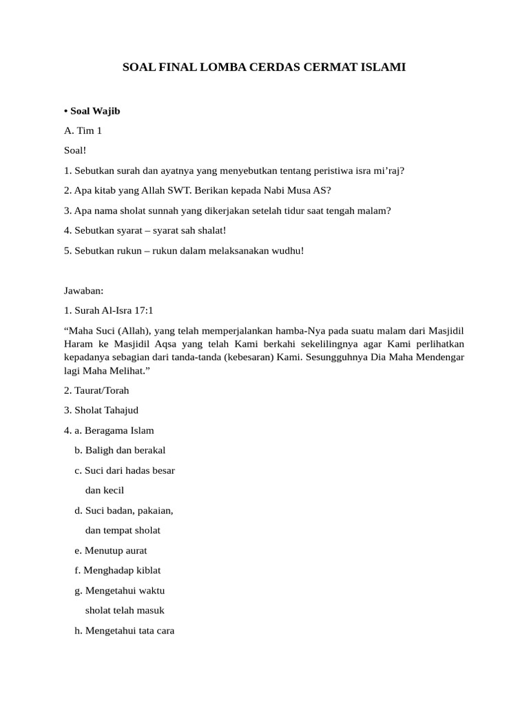 Soal Final LCCI | PDF