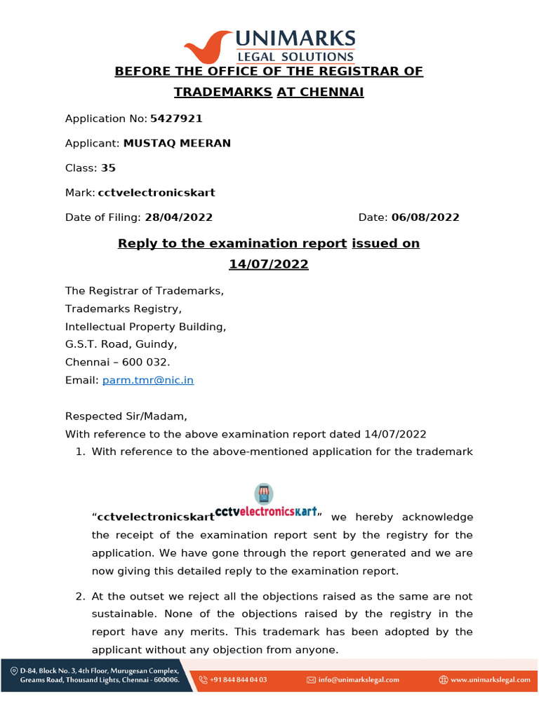 CCTV Electronics Kart | PDF | Trademark | Civil Law (Common Law)