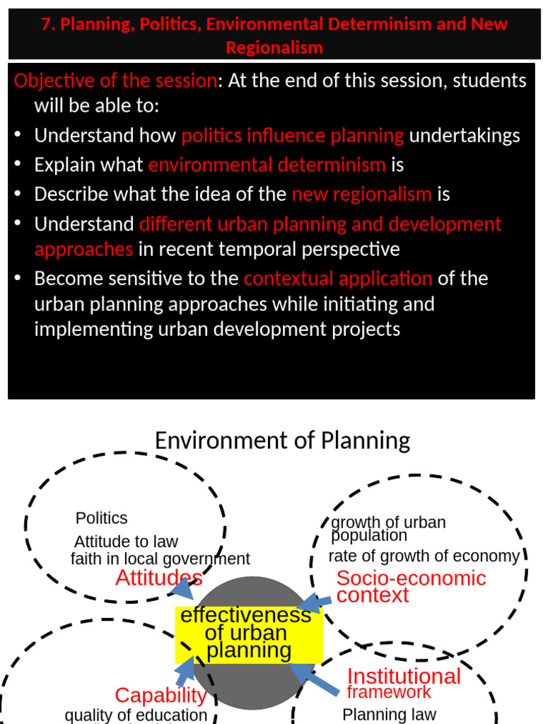 Planning, Politics, Environmental Determinism and New Regionalism | PDF ...