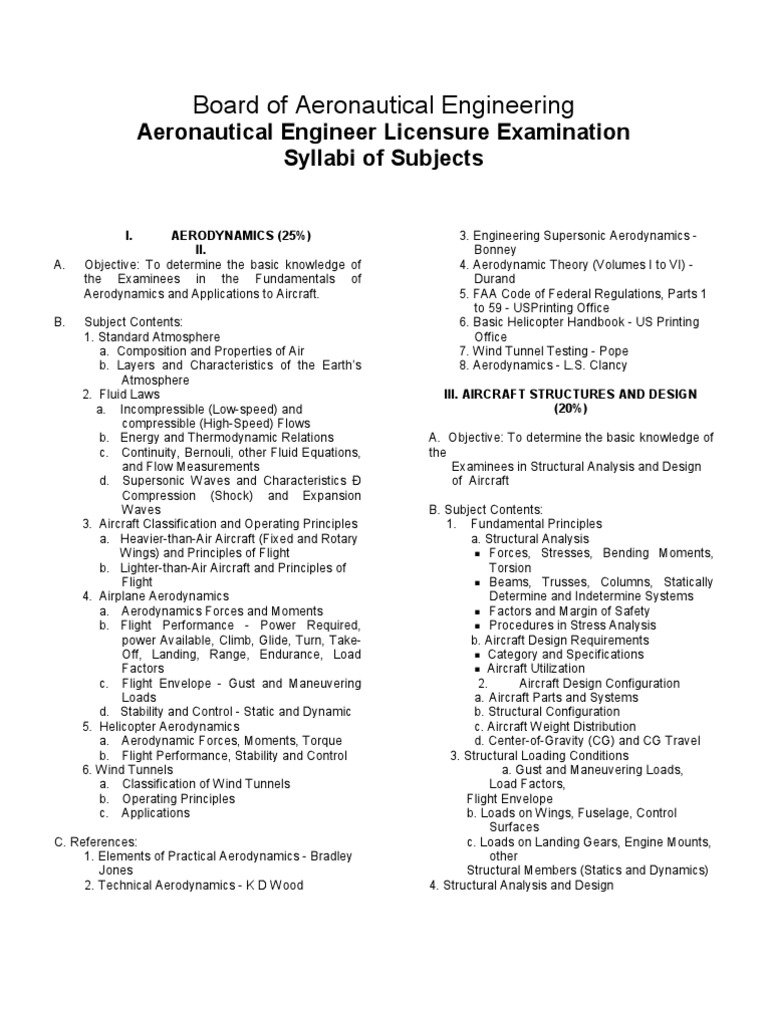 Aeronautical Engineer Exam Syllabus | PDF | Aerodynamics | Aircraft
