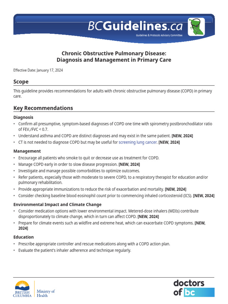 Copd - Guideline - Complete From Saltica Renafor - B | PDF | Chronic ...