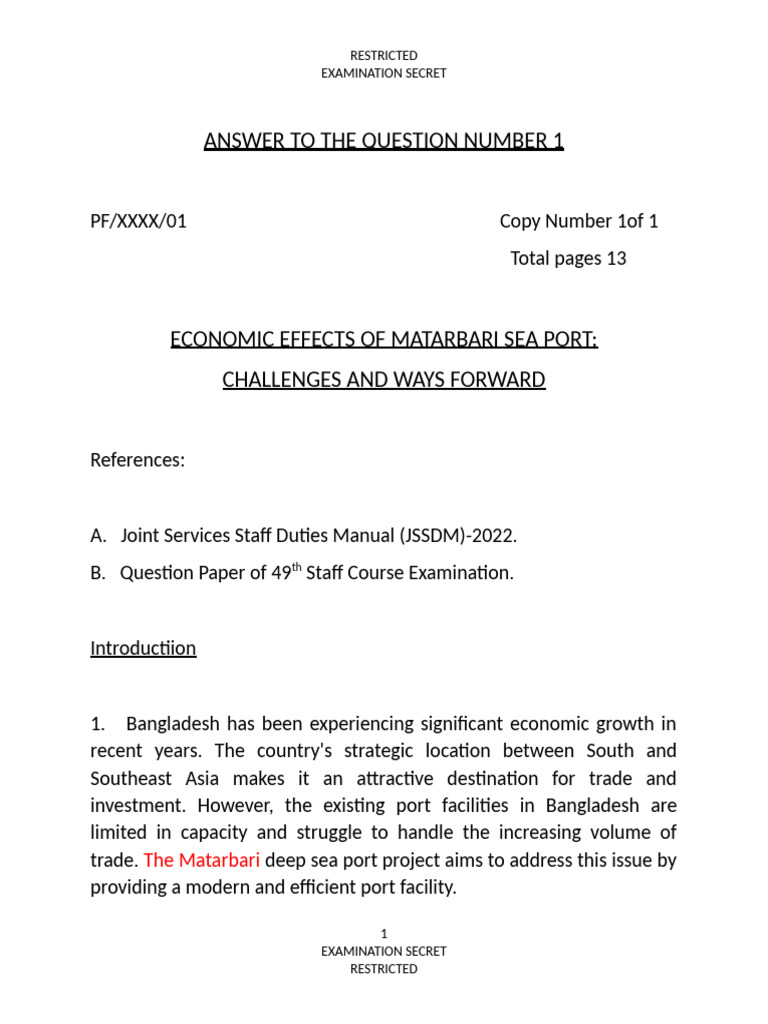 Matarbari Deep Sea Port, Effects On Economy, Challenges and Solution ...